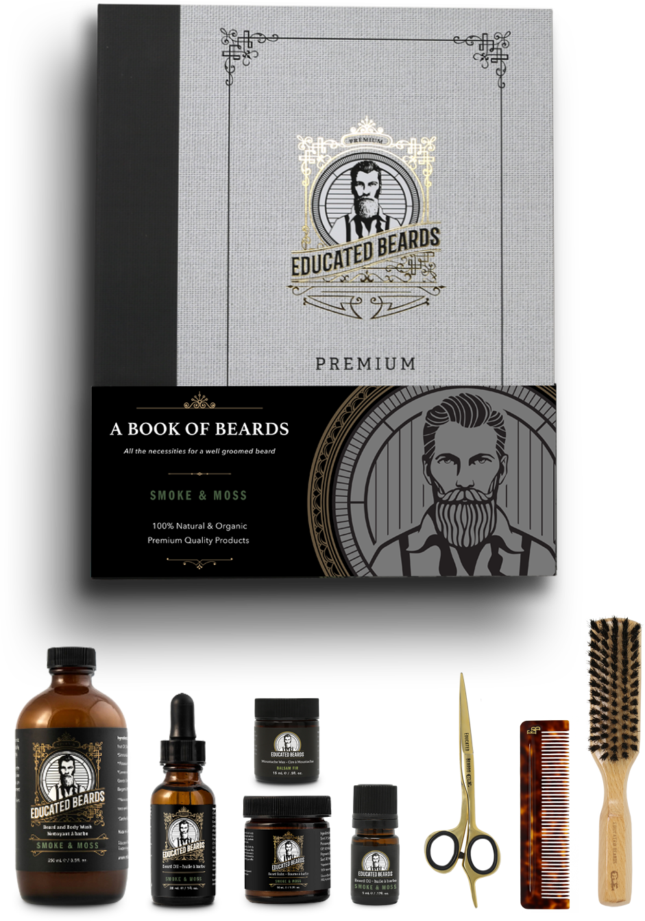 Smoke & Moss Premium Beard Kit : Book Of Beards | Educated Beards
