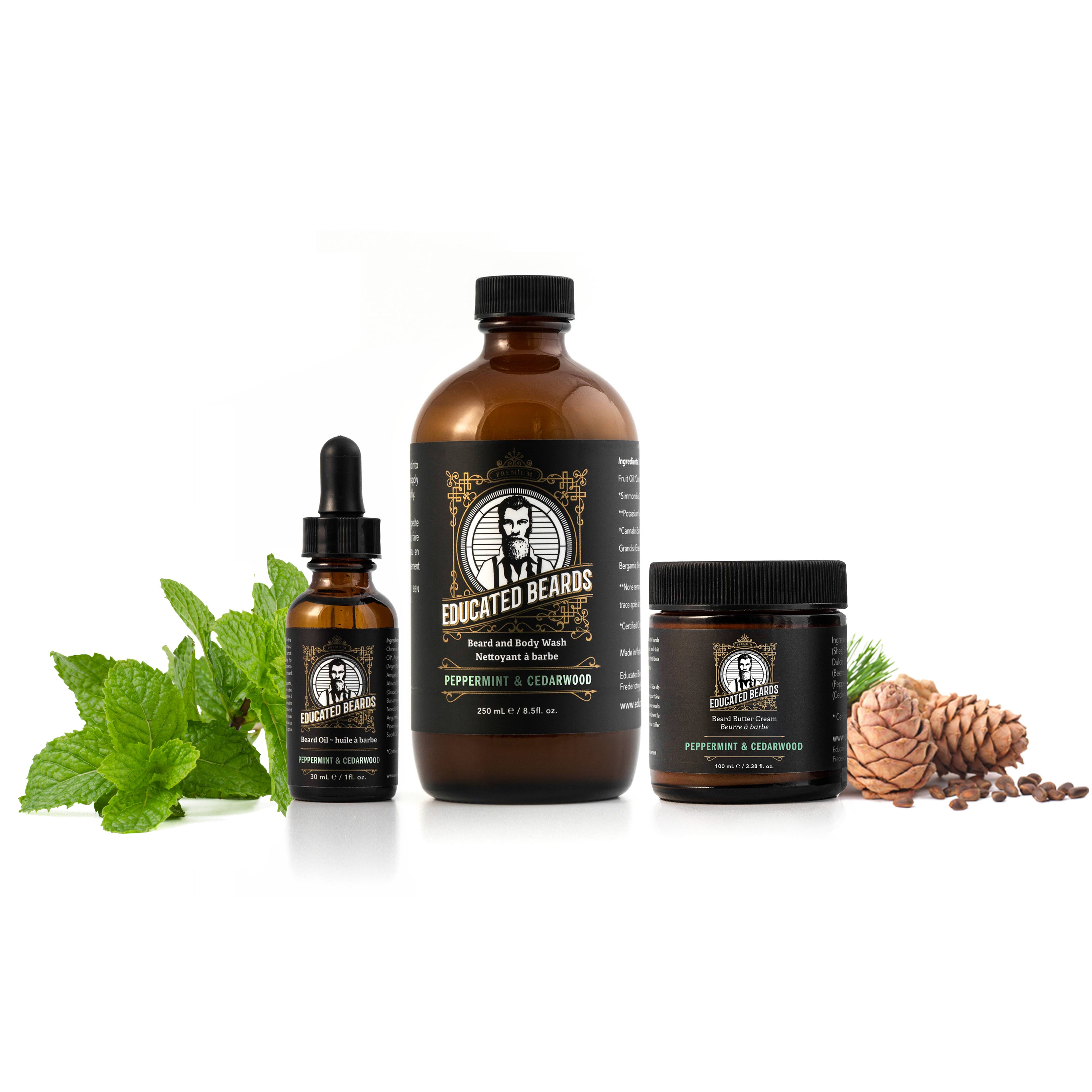 Peppermint Cedarwood Beard Maintenance Kit – Educated Beards